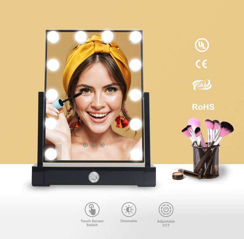 DP330-drawer LED Hollywood mirror with lights