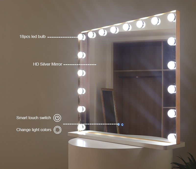 DP327-18 MDF Base Hollywood led vanity mirror