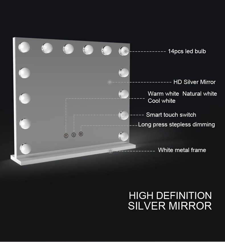 DP336 14 LED Bulbs Hollywood Makeup mirror with lights