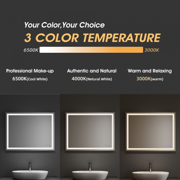 DP349 24x36 Frameless Led Bathroom Mirror manufacturers