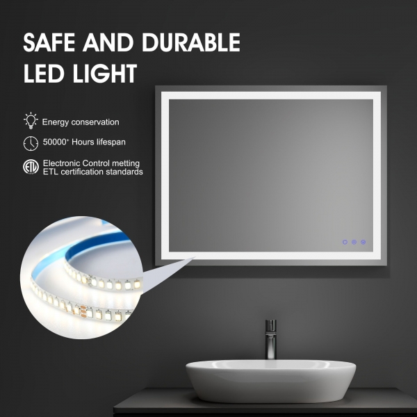 DP349 24x36 Frameless Led Bathroom Mirror manufacturers