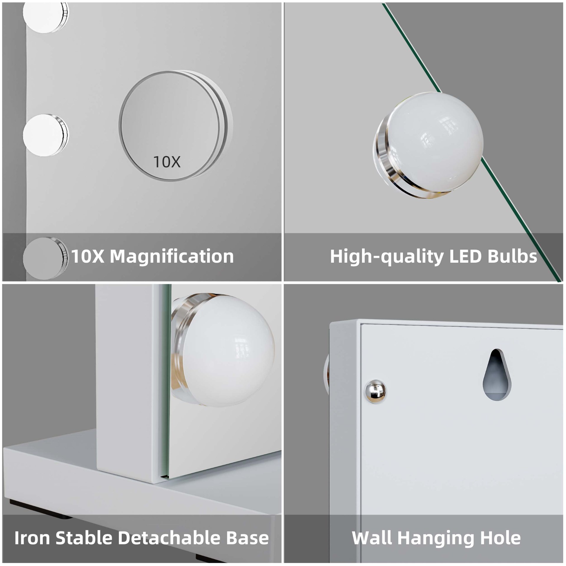 Makeup Mirror with 15 LED Bulbs | DP357 Hollywood Vanity Mirror ...