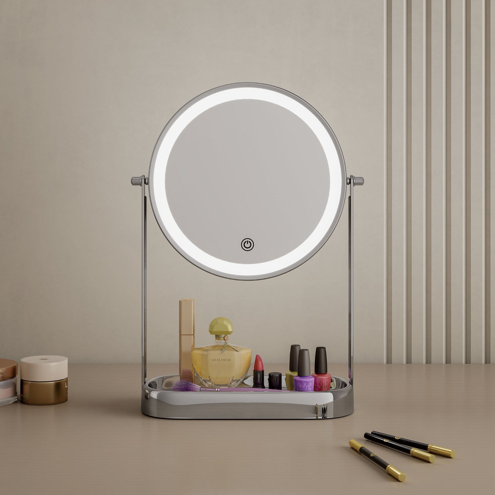 RM413 Double Sided Vanity Mirror With LED Lights - 10X Magnifying ...