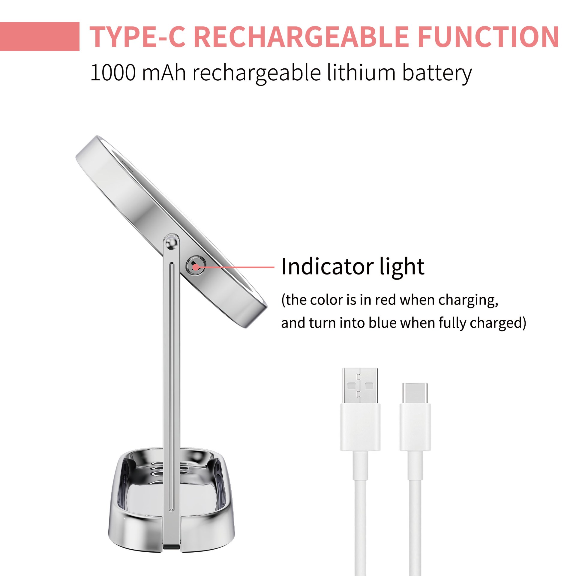 RM413 Double Sided Vanity Mirror With LED Lights - 10X Magnifying ...