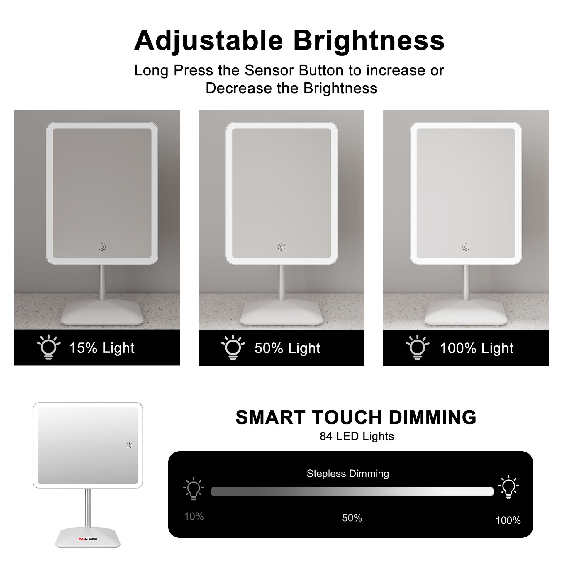 Makeup Mirror with 84 LED Lights - SM435 Desktop Vanity Mirror
